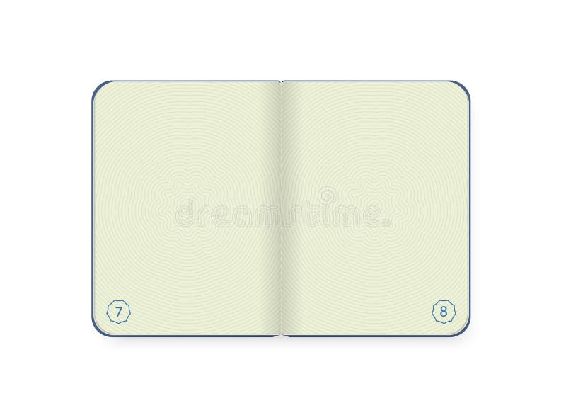 Vector Passport Blank Pages for Stamps. Empty Passport with Watermark ...