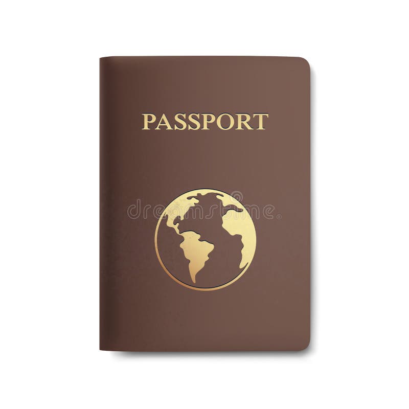Vector Passport with Map Isolated on White Stock Vector - Illustration ...