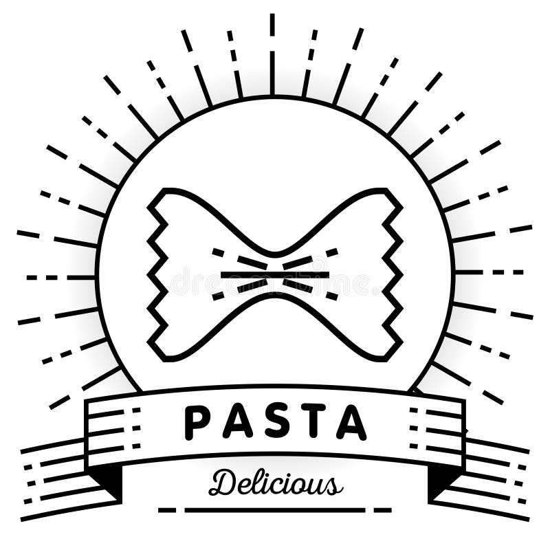 Vector Pasta Icon with Linear Art Style Stock Vector - Illustration of ...