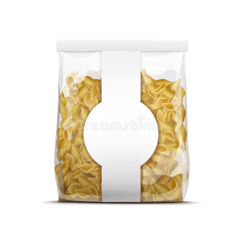 Vector Pasta Shells Packaging Template Isolated Stock Vector ...