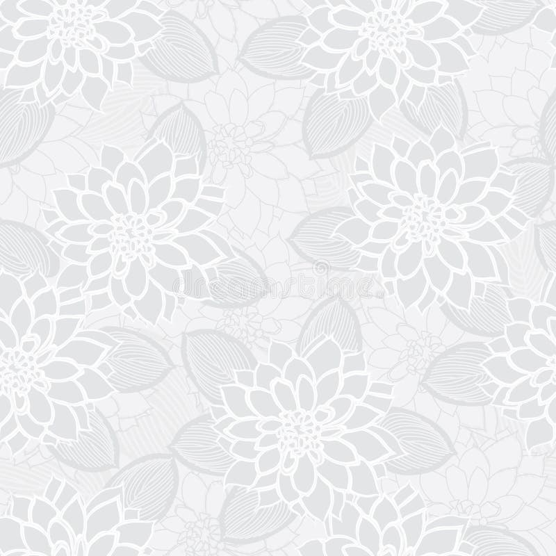 Vector Pastel Gray Flowers Seamless Repeat Background Pattern Stock ...
