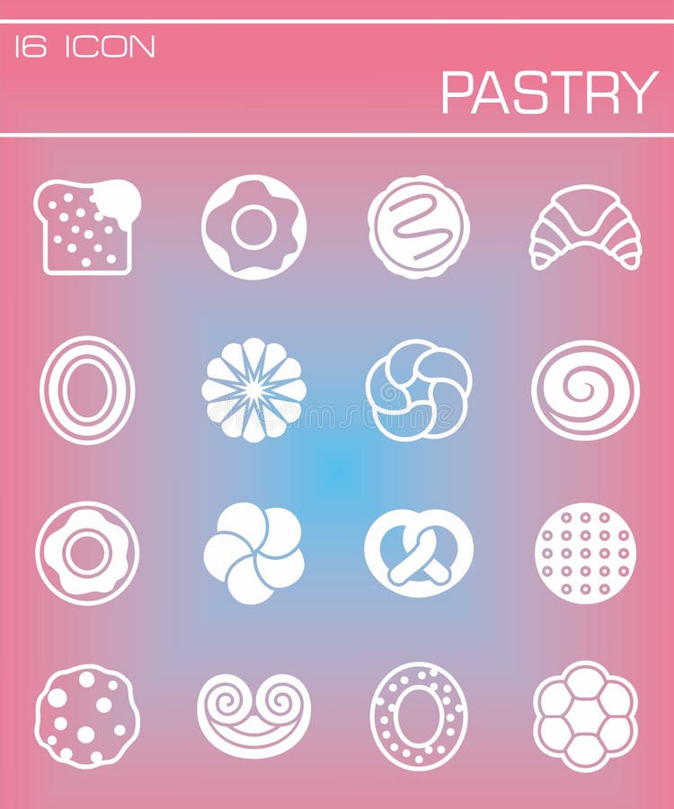 Pastry icon set. stock vector. Illustration of muffin - 41442877