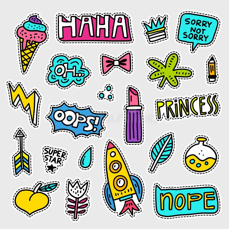 Vector Patch Collection stock vector. Illustration of cool - 98054996
