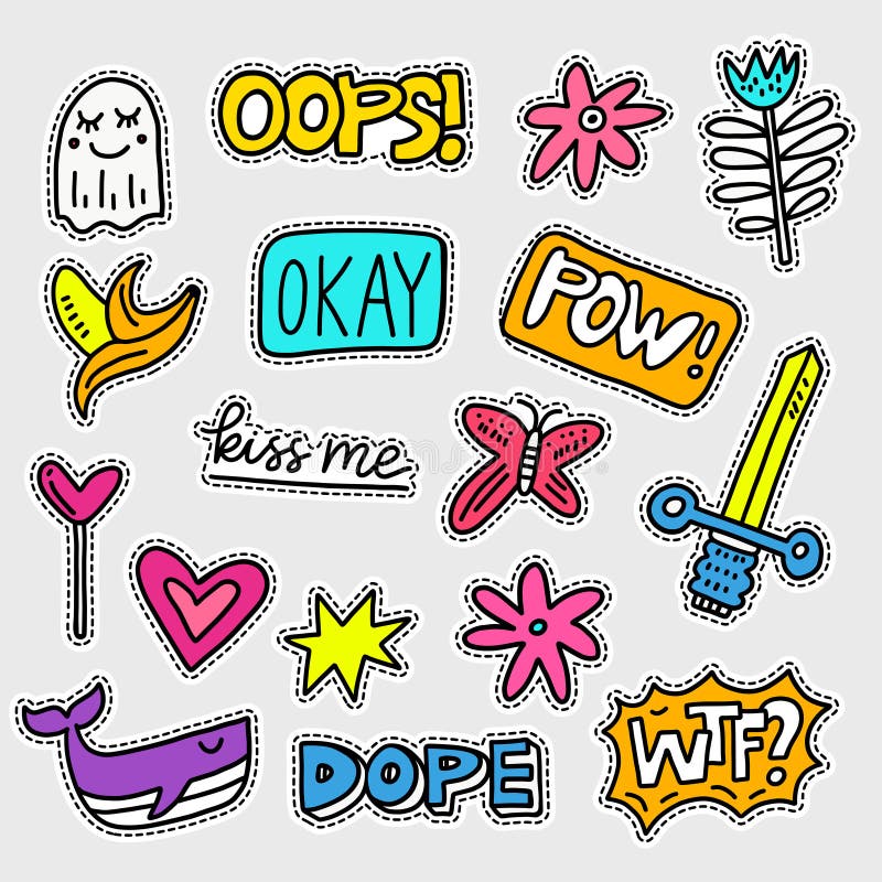 Vector Patch Collection stock vector. Illustration of patch - 98118197