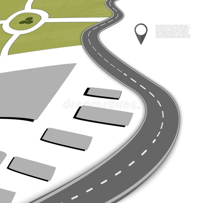 Vector path on the road. stock vector. Illustration of icon - 61041403