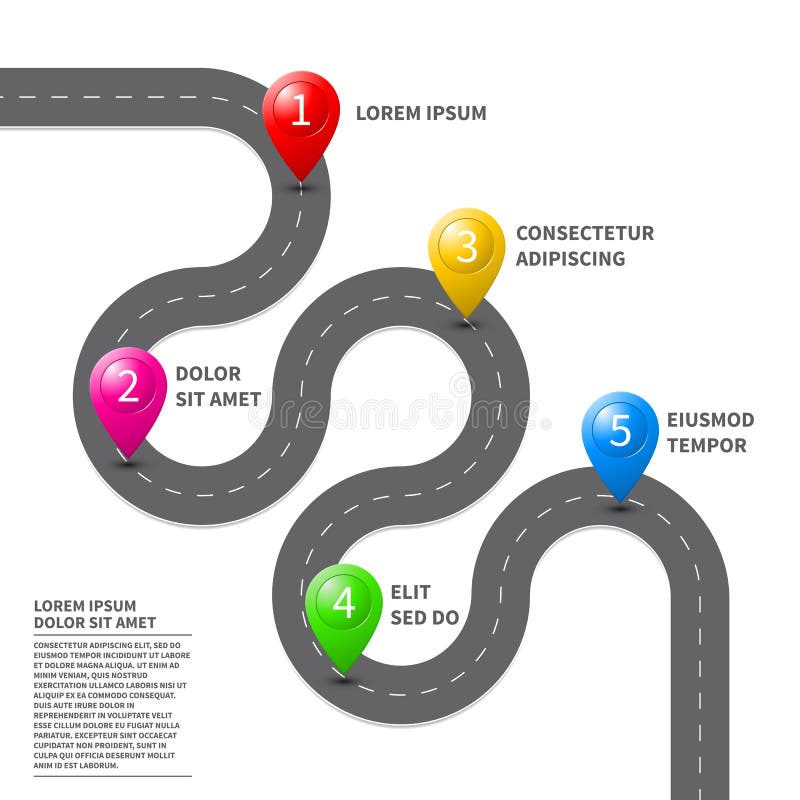 Highway Road Infographic. Street Roads Map, Gps Navigation Way Path and ...