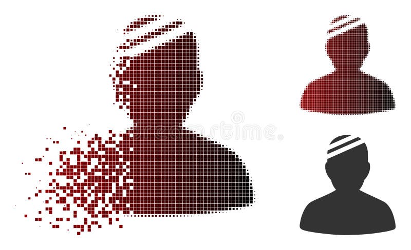 Destructed Pixel Halftone Patient Icon Stock Vector - Illustration of ...
