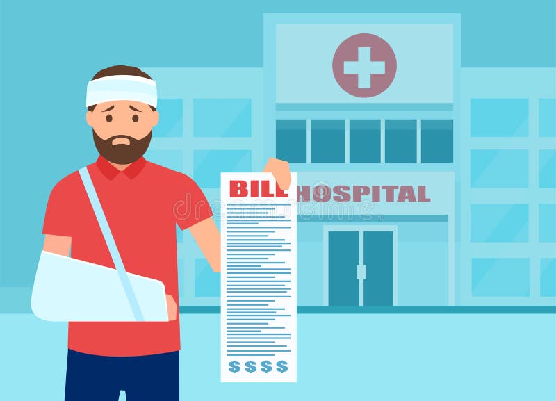 Vector of a Patient Shocked by Large Excessive Medical Bill Stock ...