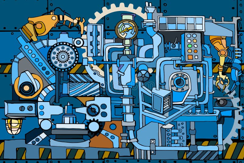 Vector Pattern with Abstract Industry or Steampunk Background Stock ...