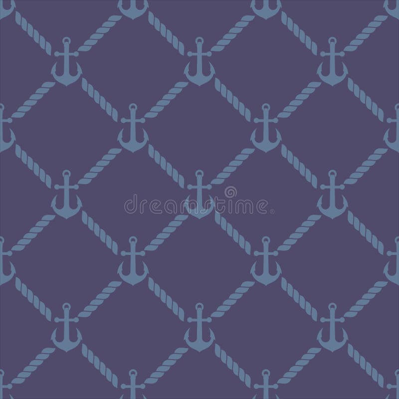 Vector Pattern Anchor and Rope Stock Vector - Illustration of rope ...