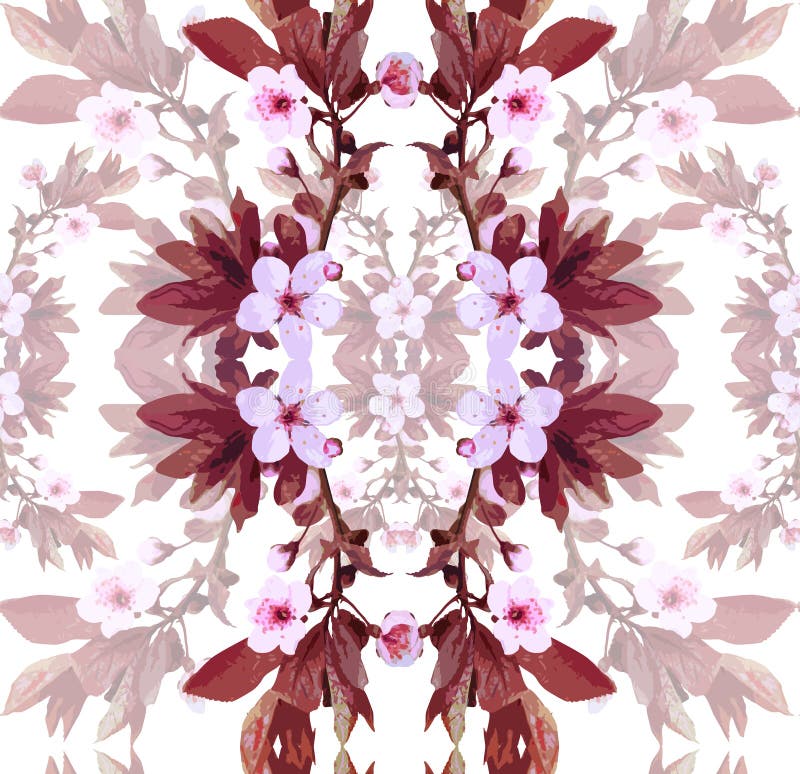 Vector Pattern Apricot Flowers Stock Vector - Illustration of drawing ...