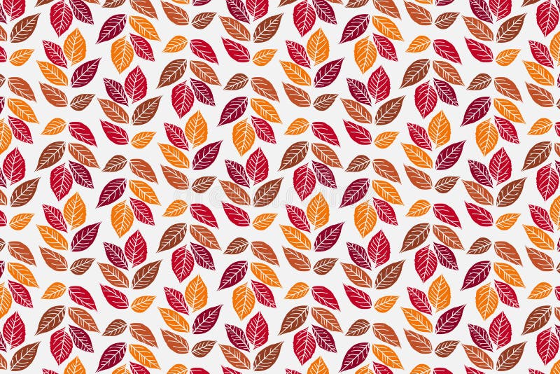 Vector Background Design Showcasing a Seamless Pattern of Autumn Leaves ...