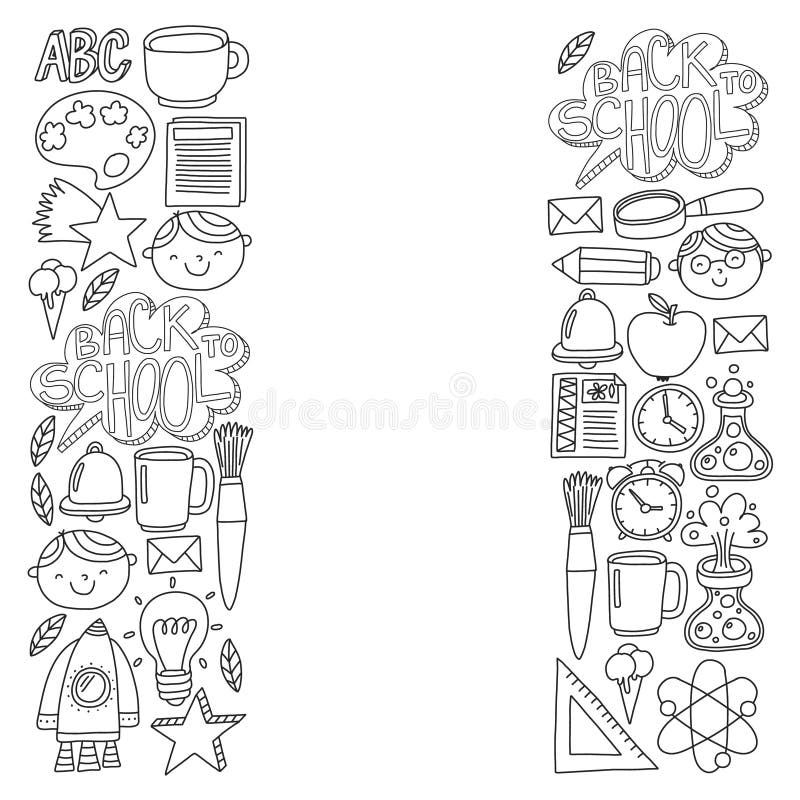 Vector Pattern with Back To School Icons for Posters, Banners, Covers ...