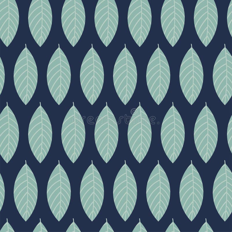 Vector Pattern Backgroung with Blue Autumn Leaves Stock Vector ...