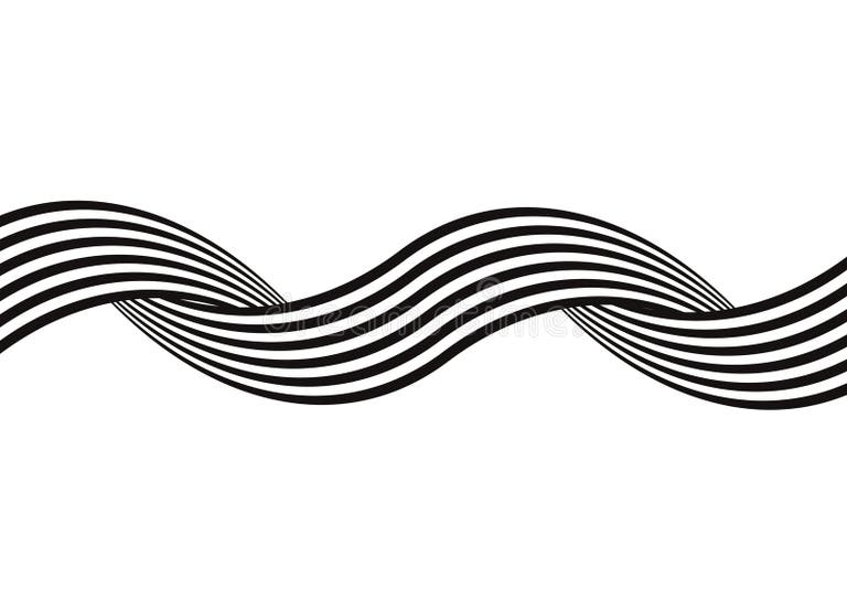 Vector Pattern of Wavy Black Lines on a White Background in Retro Style ...