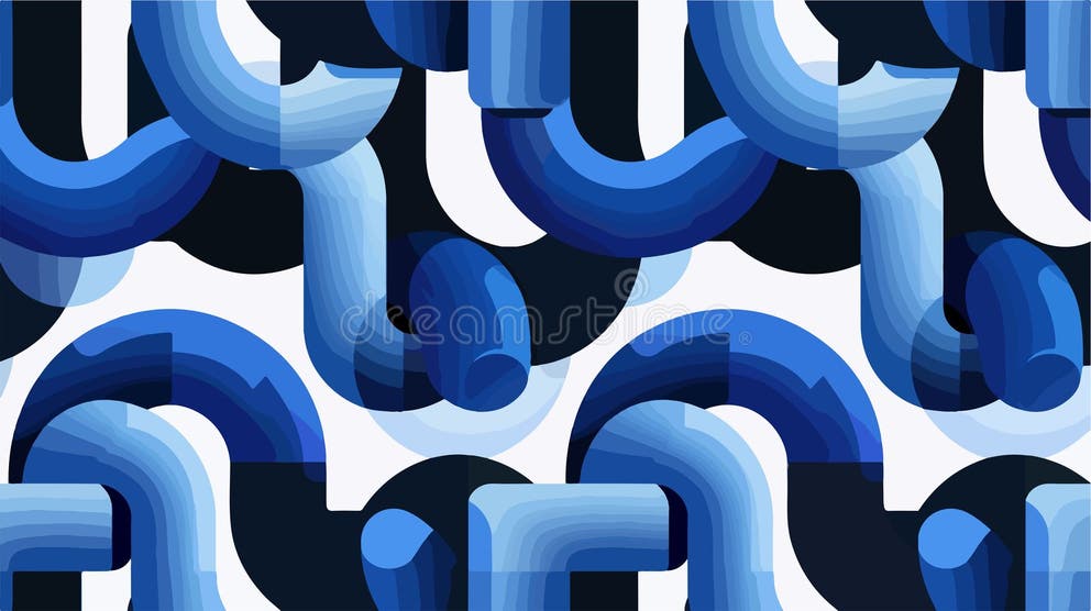 Blue Pipes Vector Pattern Illustration for Graphic Design Projects ...