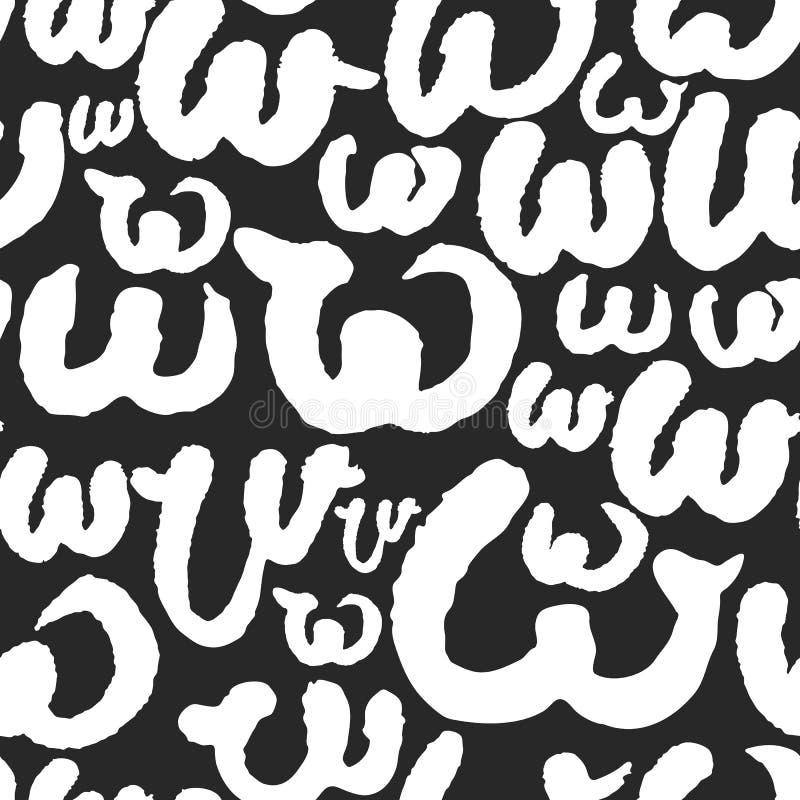 Vector Pattern with Calligraphy Letters W Stock Vector - Illustration ...