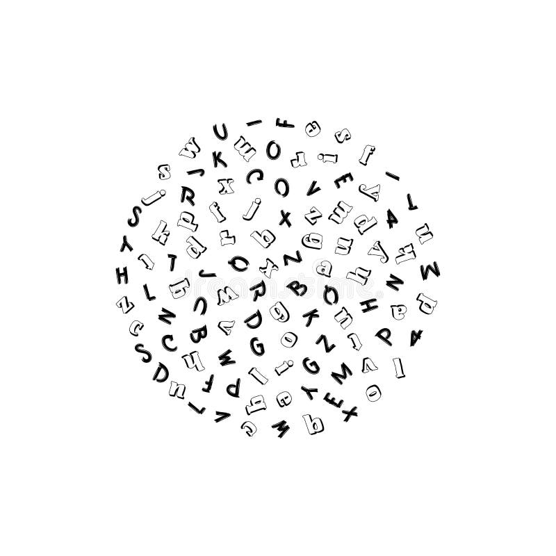Vector Pattern Circle with Letters of the Alphabet in Random Order on a ...