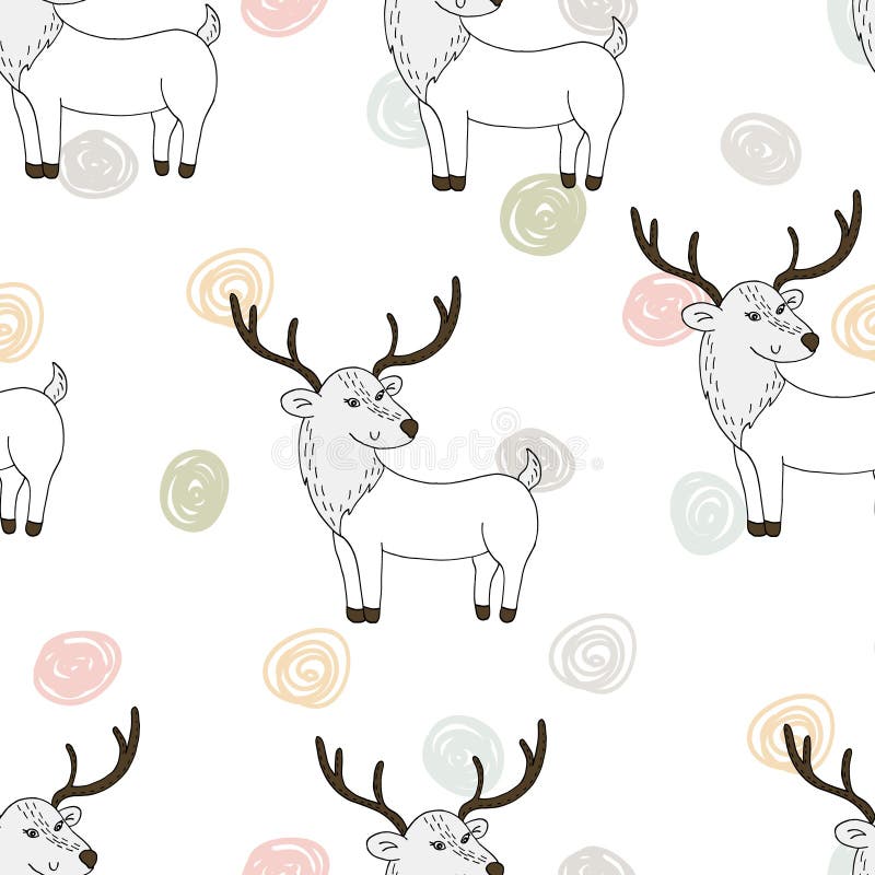 Vector Pattern with Deer. Printable Templates. Stock Vector ...