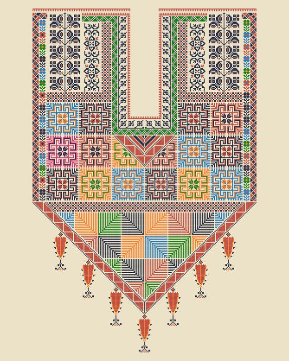 Palestinian Tatreez Pattern Stock Vector - Illustration of fashion ...