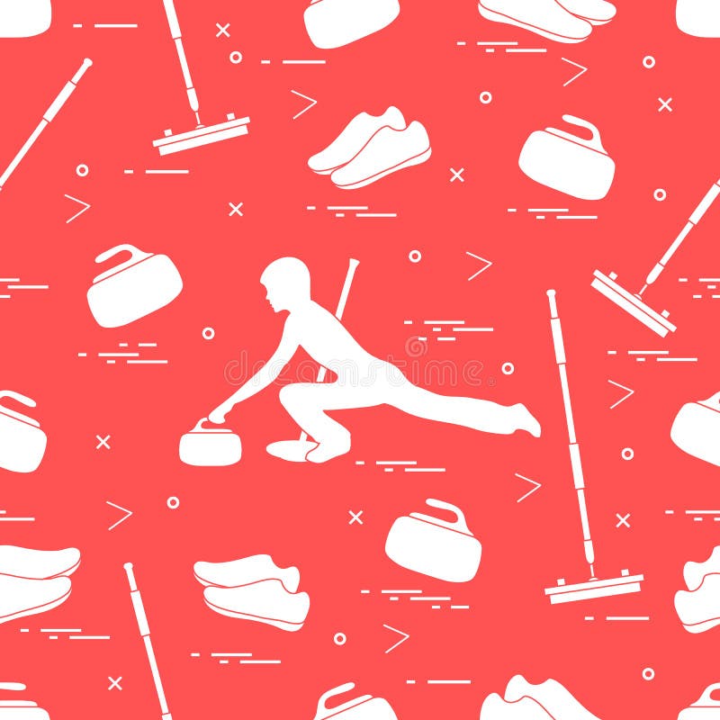 Vector Pattern of Different Objects Curling Sport. Stock Vector ...