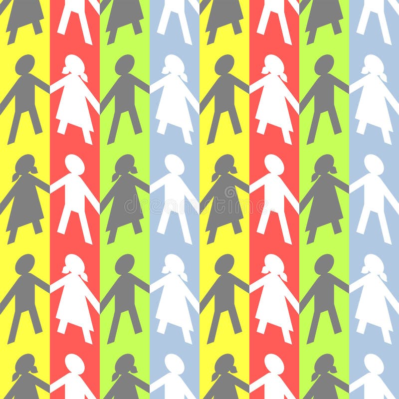 Human Chain Seamless Pattern Stock Vector - Illustration of colors ...