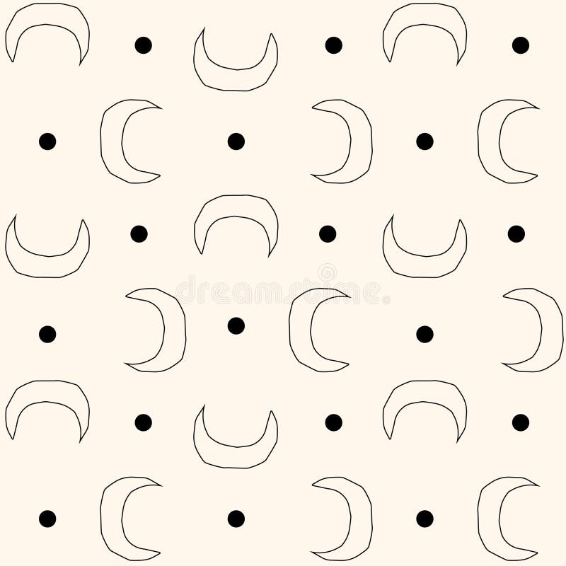Vector Pattern with Elements of the Moon on a Light Background ...