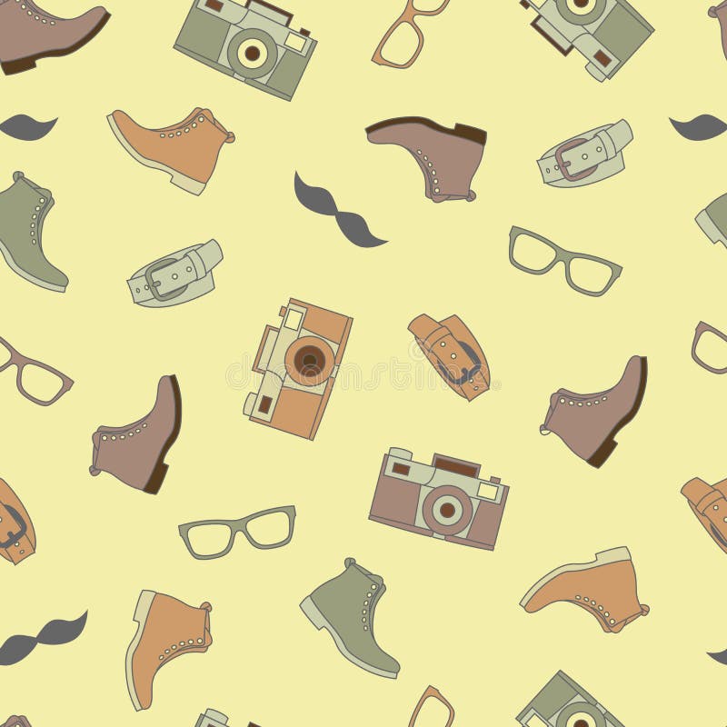 Vector Pattern of Fashionable Men Accessories Illustration Stock Vector ...