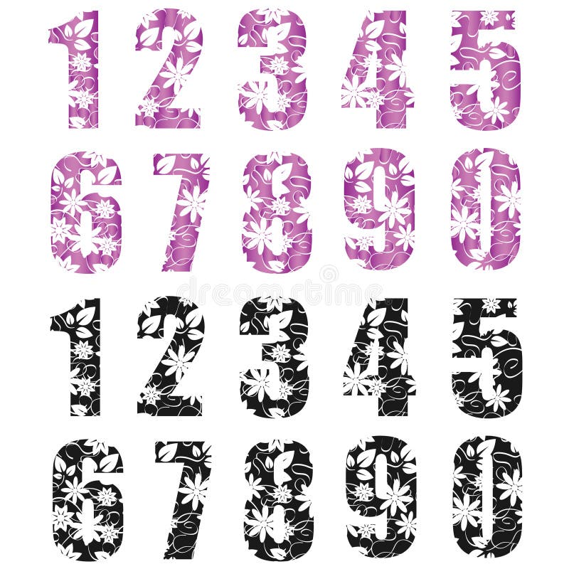 Vector Pattern Flowers / Nature Numbers for Your Design Stock Vector ...