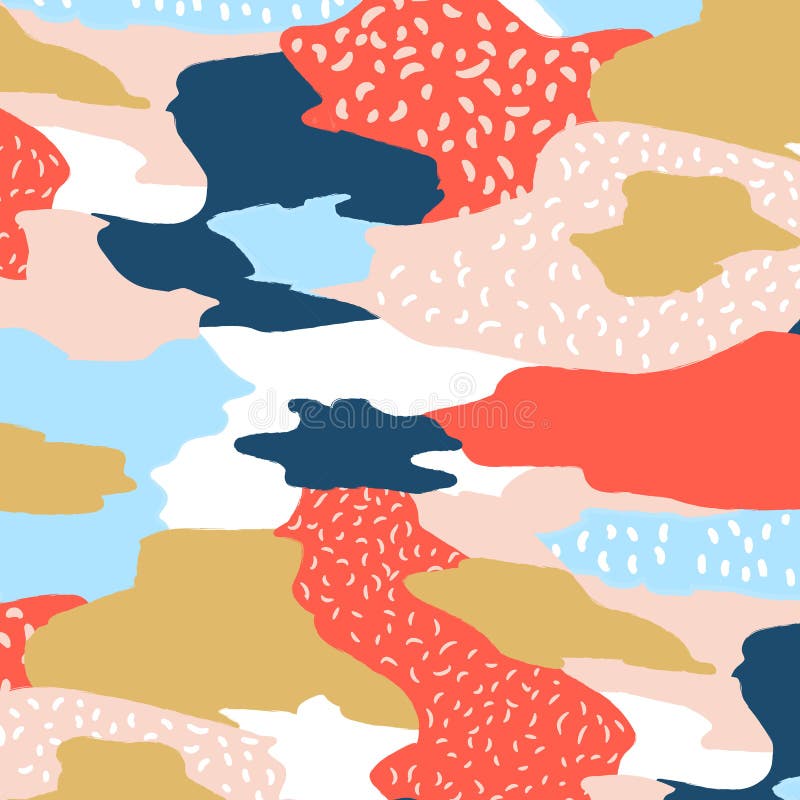 Vector Pattern with Hand Drawn Curve Shapes. Stock Vector ...