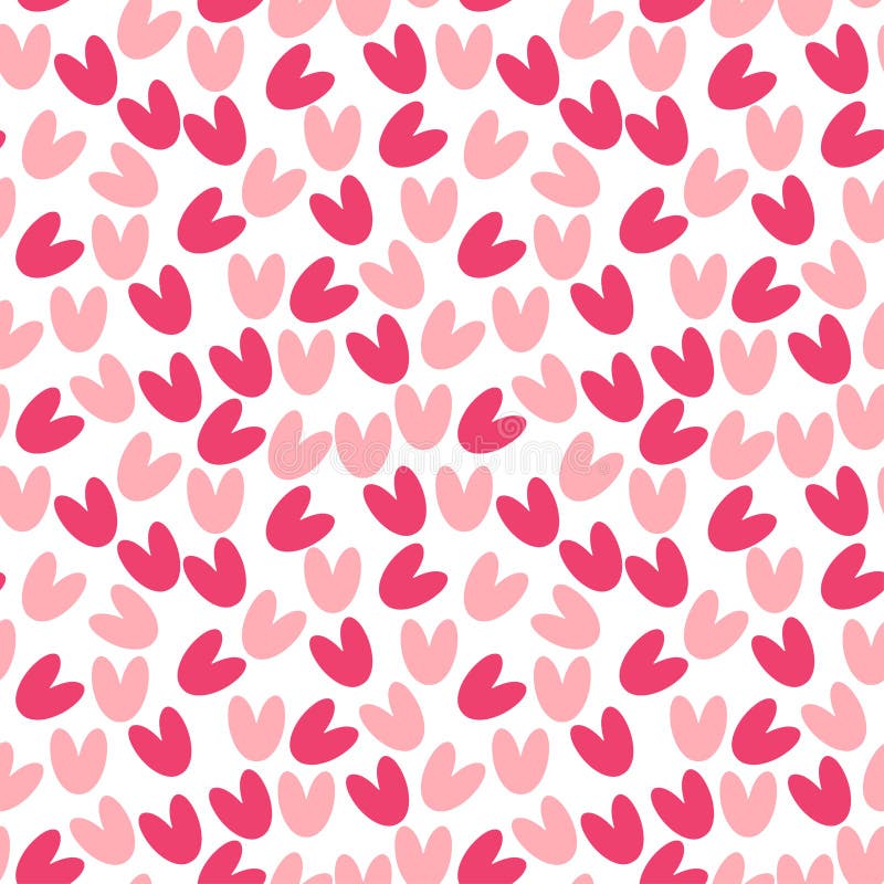 Vector Pattern of Hand-drawn Little Pink Hearts in Random Style on a ...