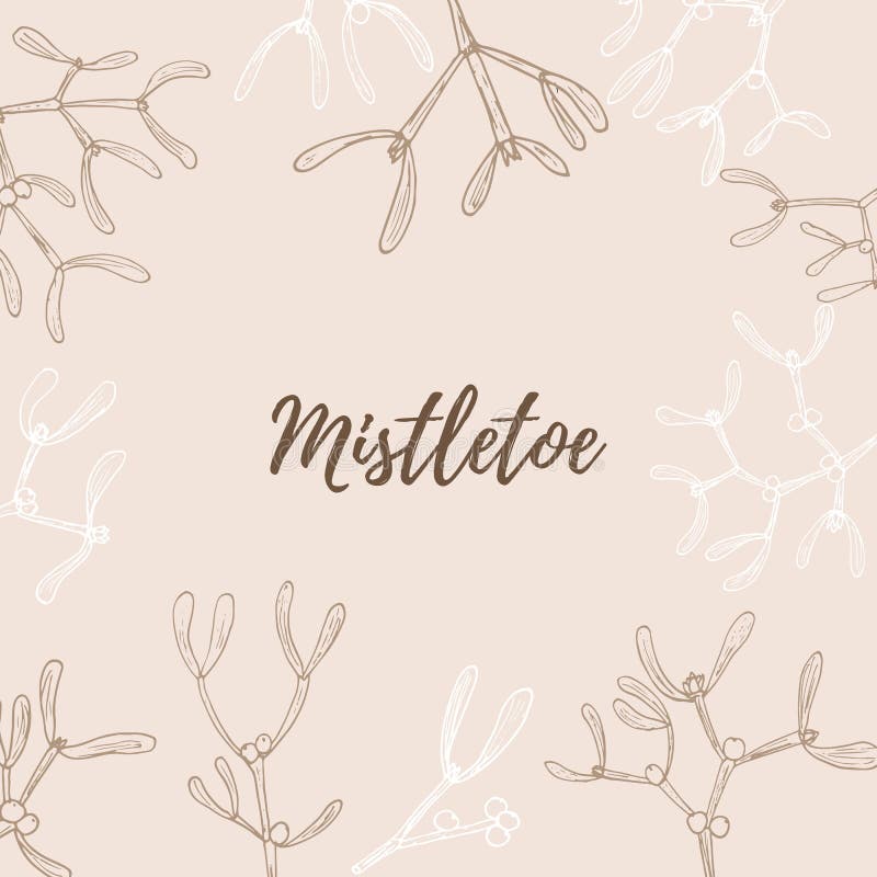 Vector Pattern with Hand Drawn Mistletoe Twigs Stock Vector ...