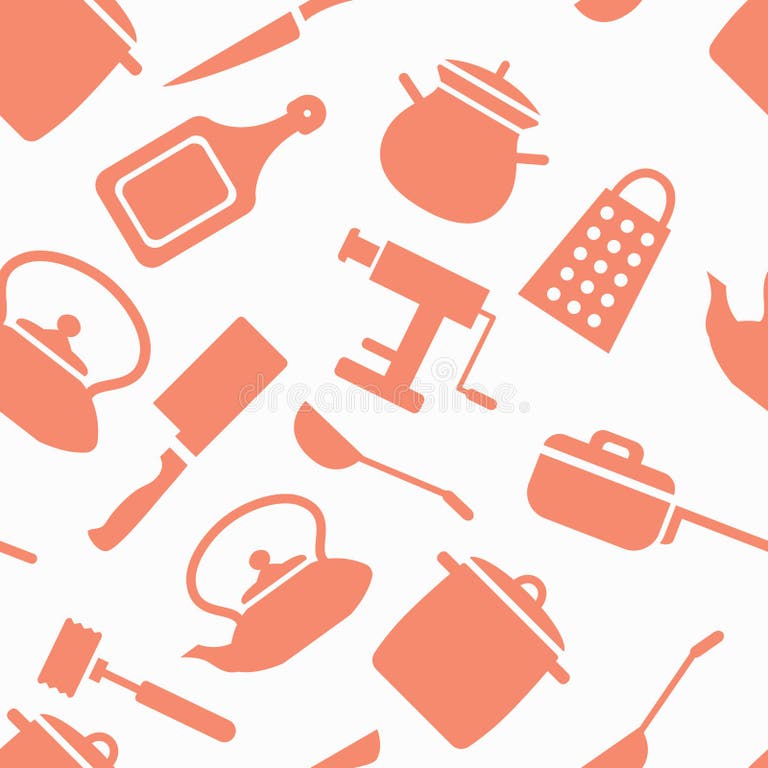 Vector Pattern of Kitchen Appliances Stock Vector - Illustration of ...