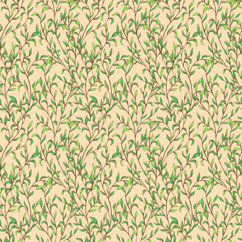Vector pattern with leaves stock vector. Illustration of decorative ...