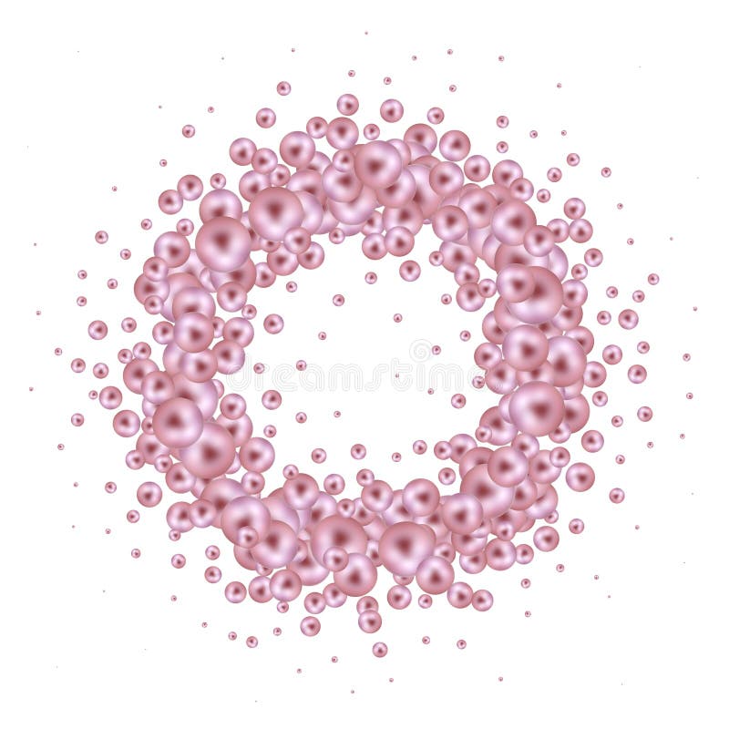 Vector Pattern, Light Blue Background with Realistic Pearl Balls ...