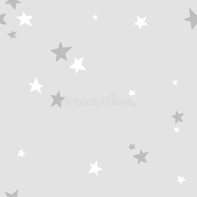 Vector Pattern with Little Cute Gray Stars Stock Vector - Illustration ...