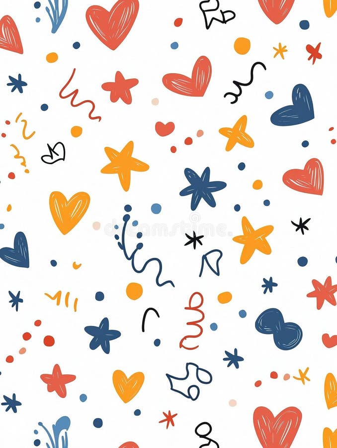 Vector Pattern,with a Lot of Small and Simple Drawings in Different ...