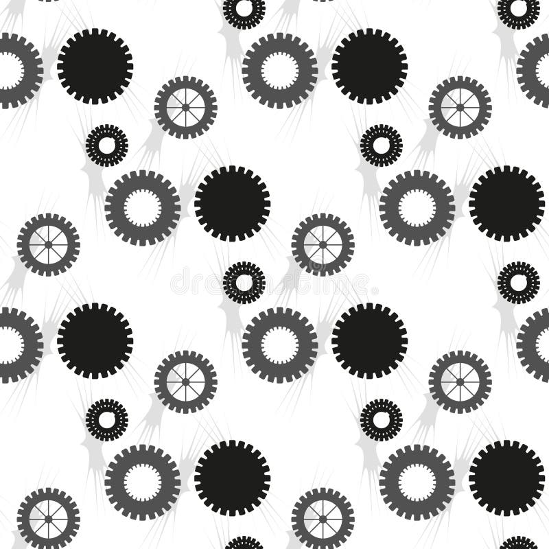 Seamless Pattern with Cogs and Gears Stock Illustration - Illustration ...
