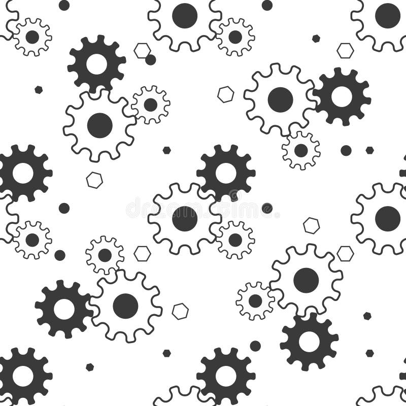 Vector Pattern Made of Cogs. Seamless Tiling Background. Abstract ...