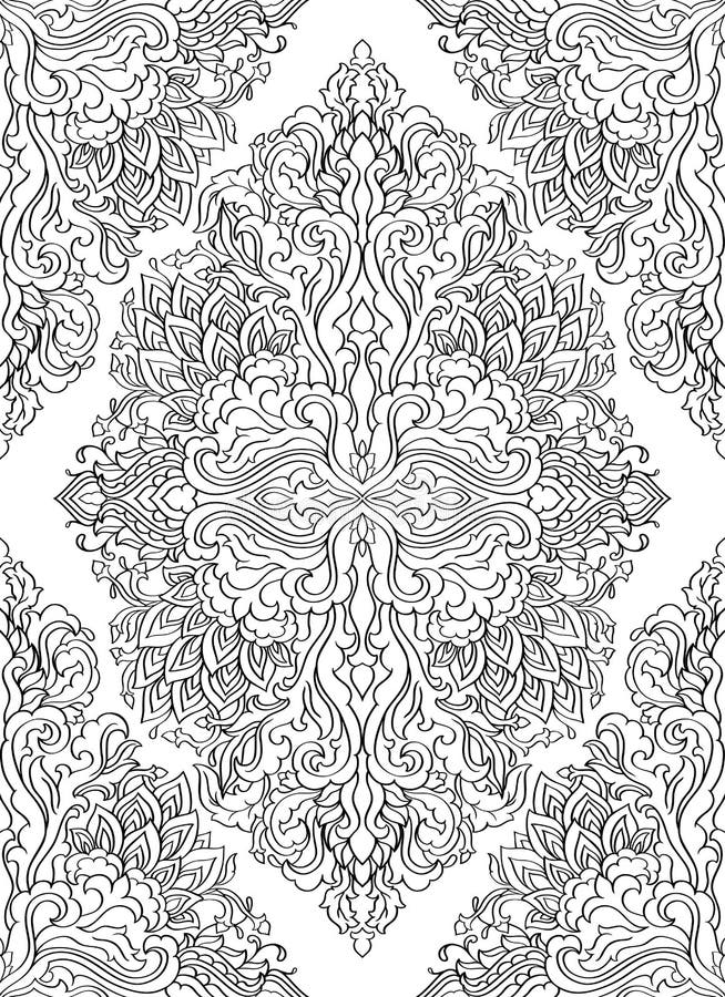 Vector Pattern with Medallion Stock Vector - Illustration of damask ...
