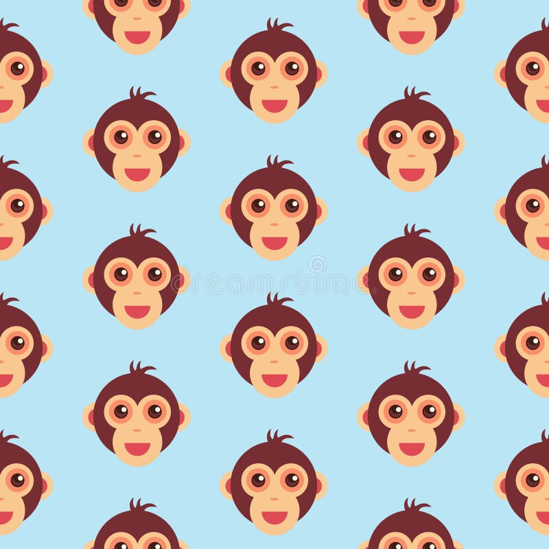 Vector pattern of monkey. stock illustration. Illustration of cartoon ...