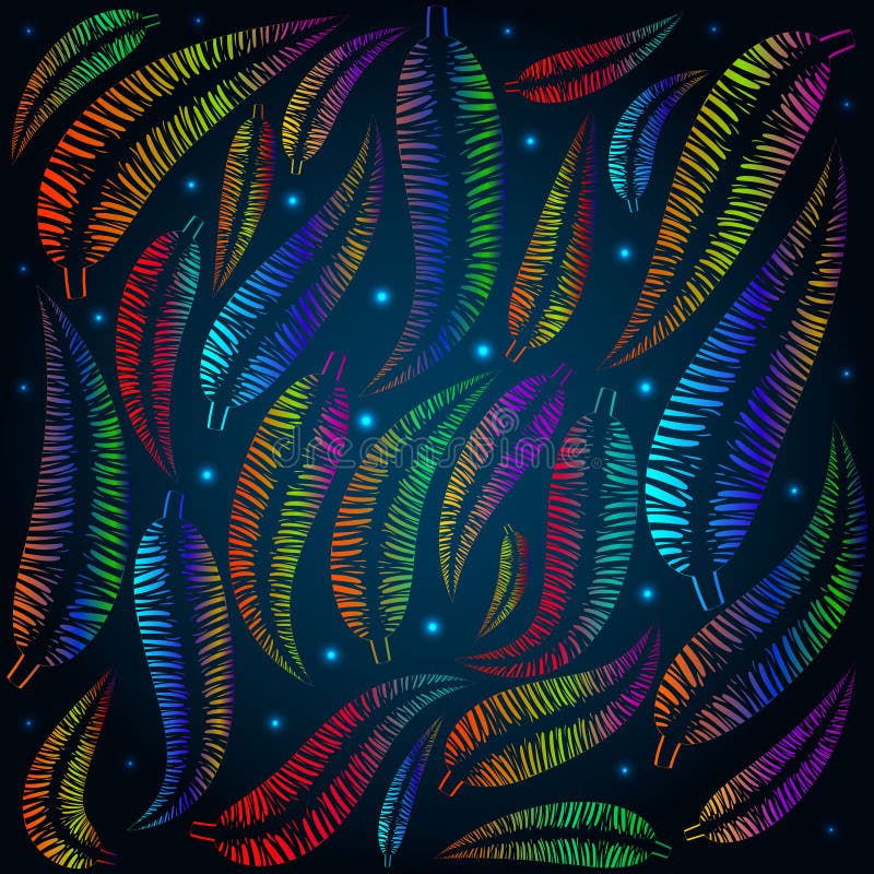 Vector Pattern from Flowing Neon Lines on a Black Background. Stock ...