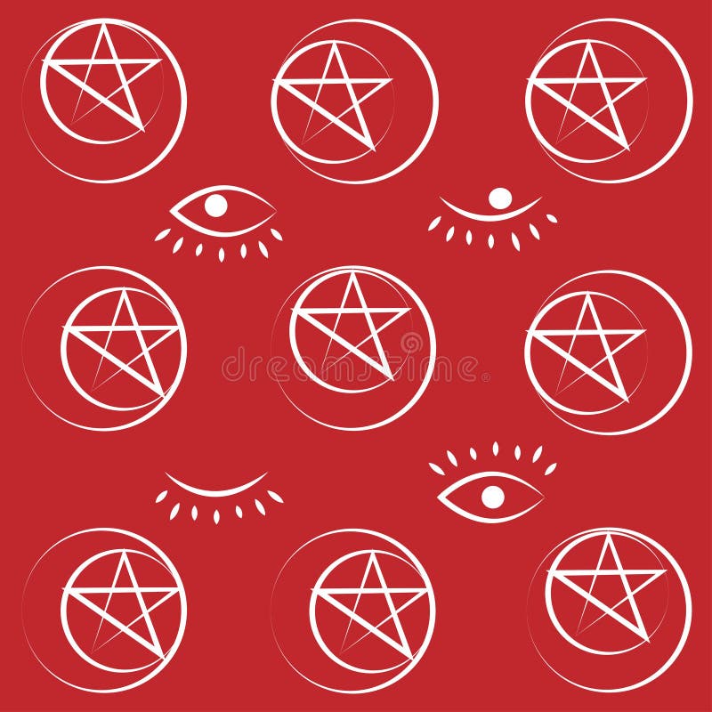 Pattern with pentagramnd stock illustration. Illustration of pentacle ...