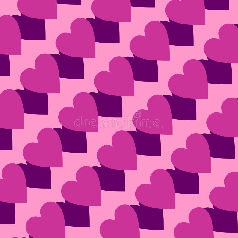 Vector Pattern of Purple Hearts in Sequence Stock Vector - Illustration ...