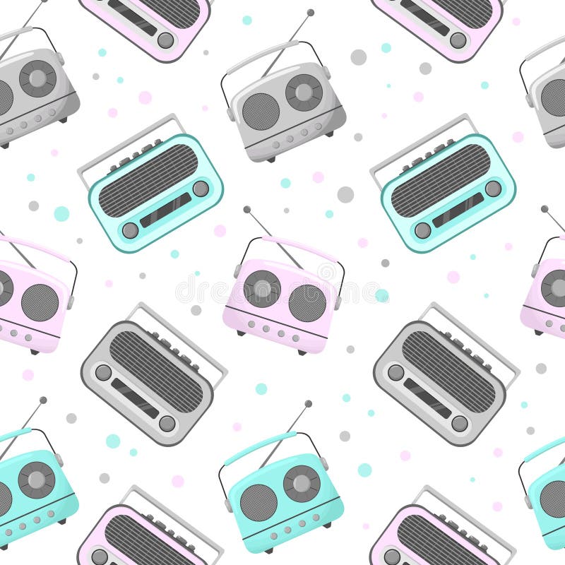 Vector Pattern with Radio Receivers Stock Vector - Illustration of ...