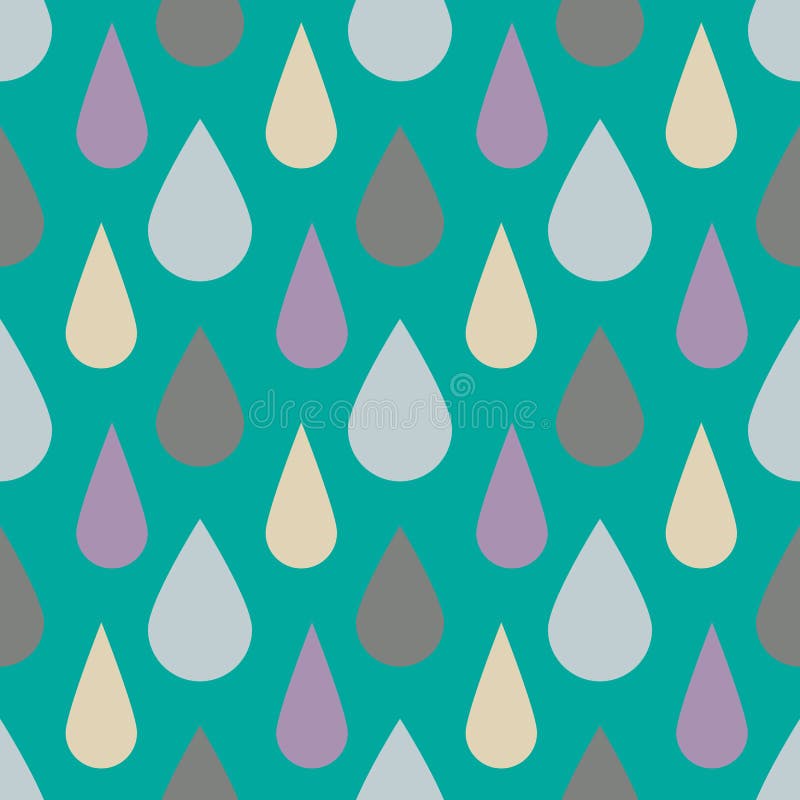Vector Pattern with Rain Drops. Seamless Cute Background. Abstract ...