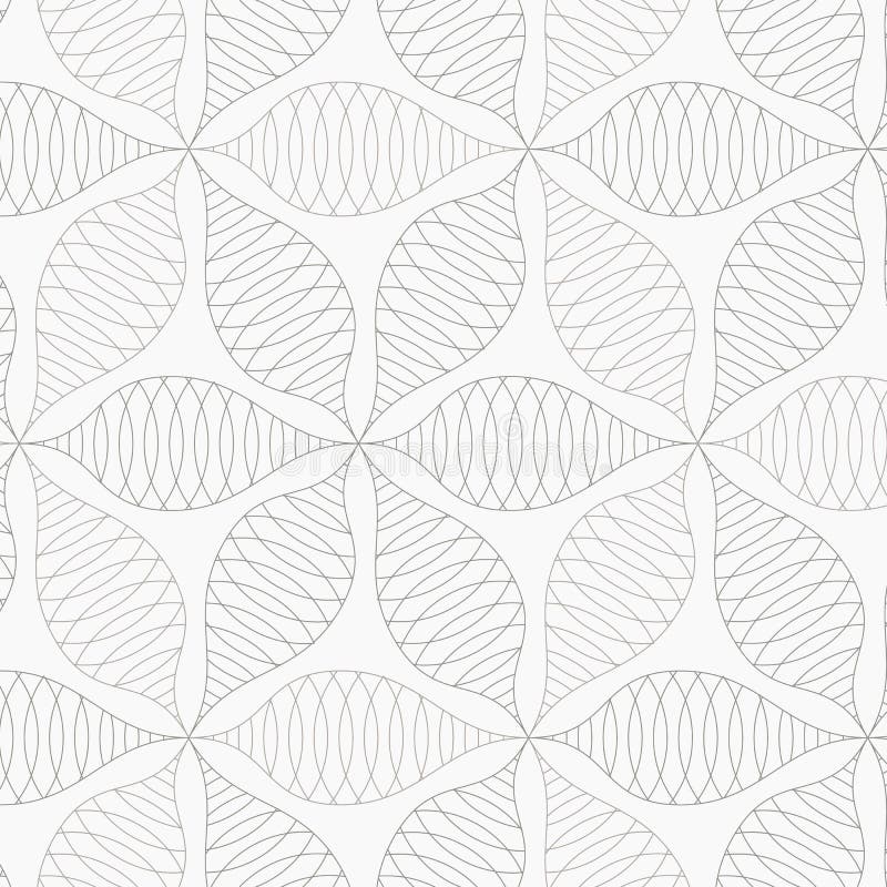 Vector Pattern, Repeating Abstract Linear Flower or Leaves on Dark ...