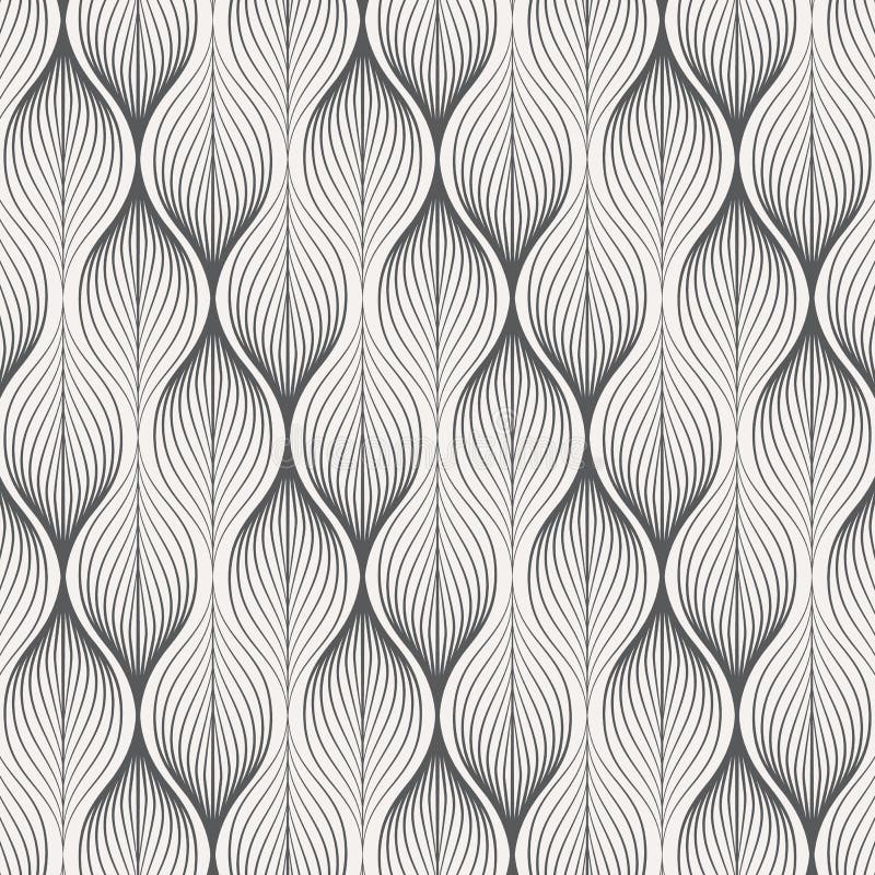 Vector Pattern, Repeating Linear Leaves or Leaf, Monochrome Stylish ...