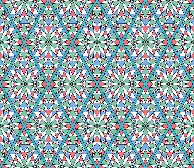 Vector Pattern Rhombuses, Geometric Pattern, Stained Glass. Seamless ...