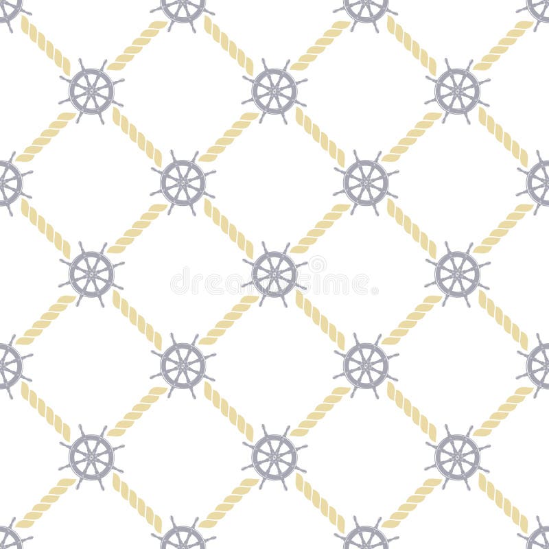 Vector Pattern Rope and Ship Helm Stock Vector - Illustration of ...